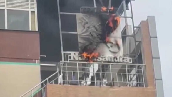 fire broke out in sign board at Nagasandra Metro Station, triggers ...